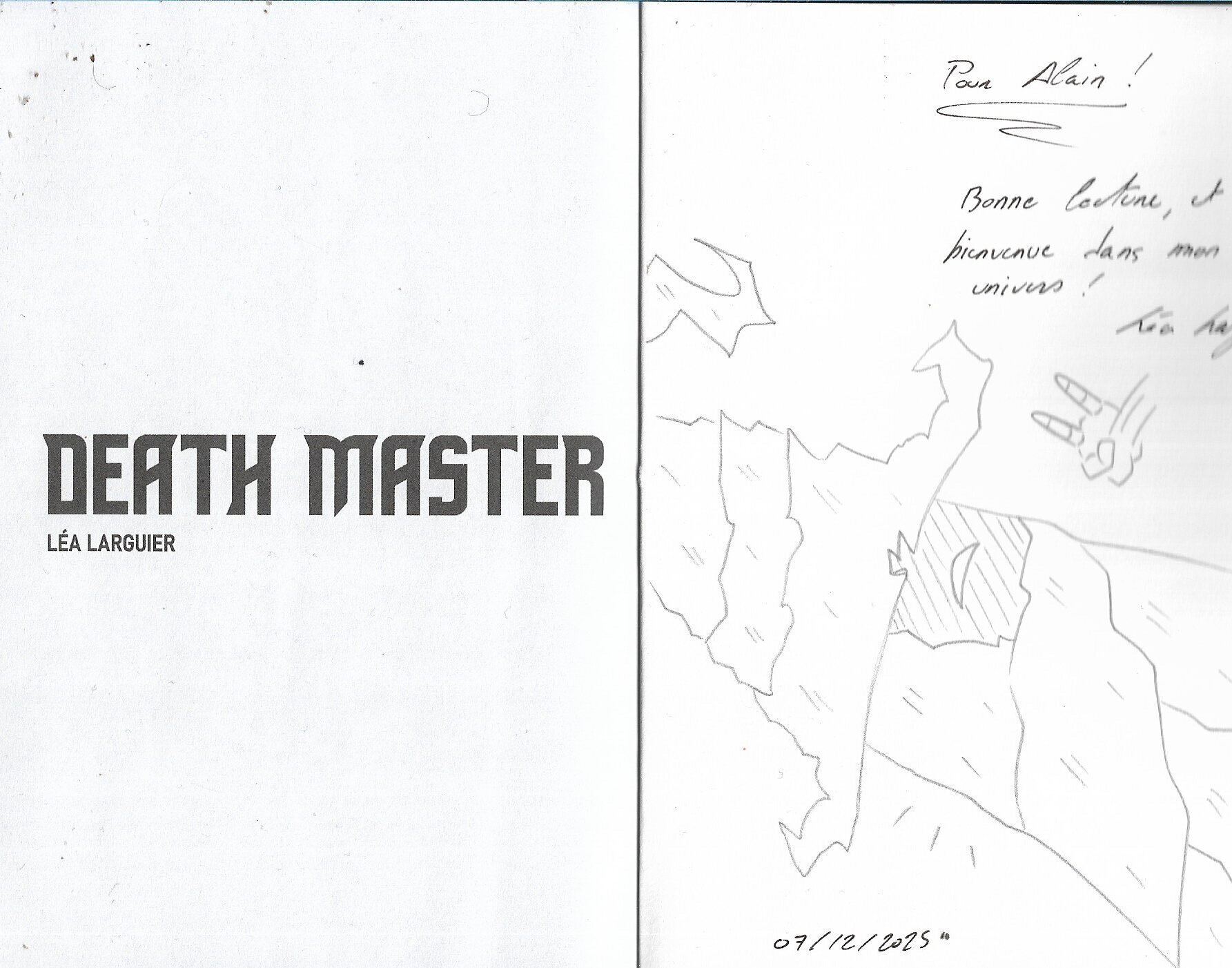 Léa Larguier, Dédicace sur le manga Death Master - Dédicace