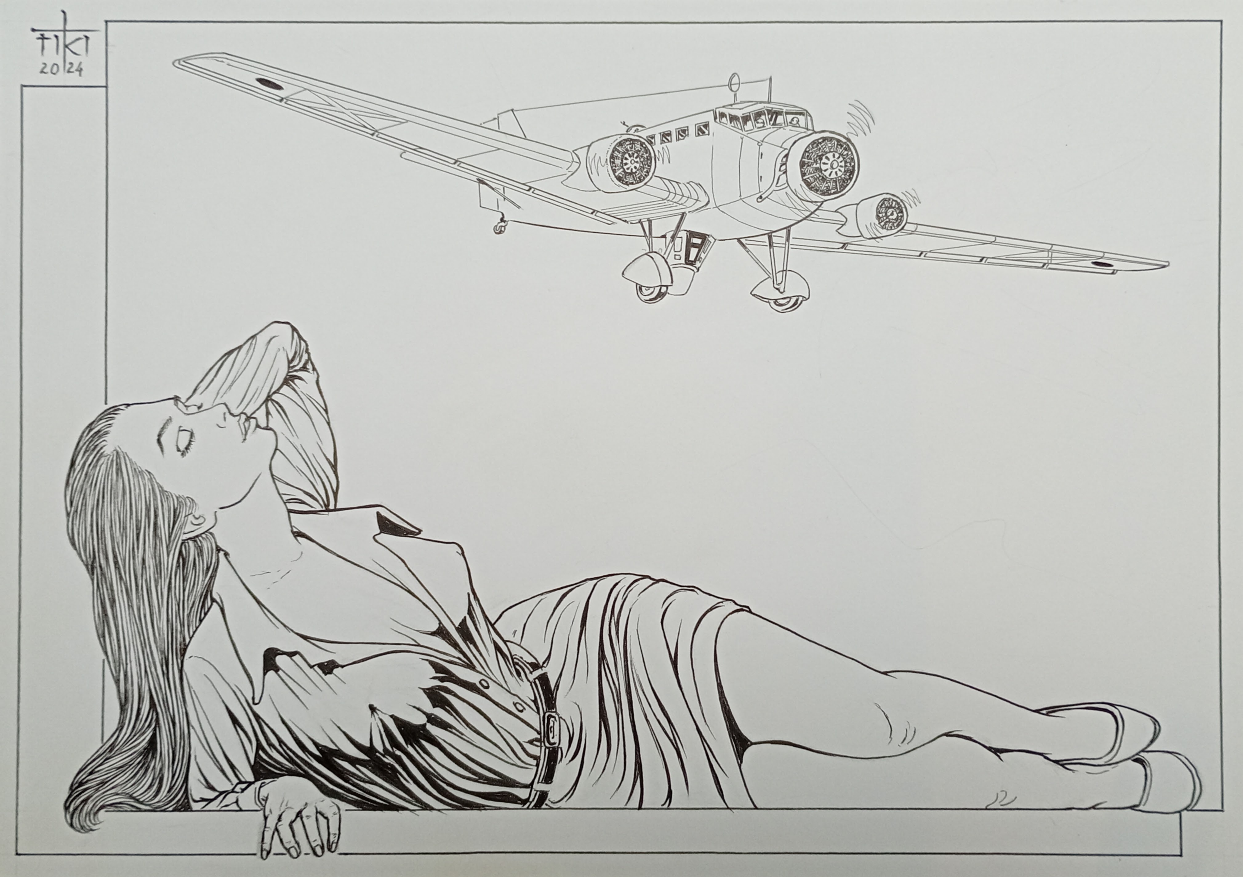 Fiki - Junker 52 par I.S. FIKI - Illustration originale