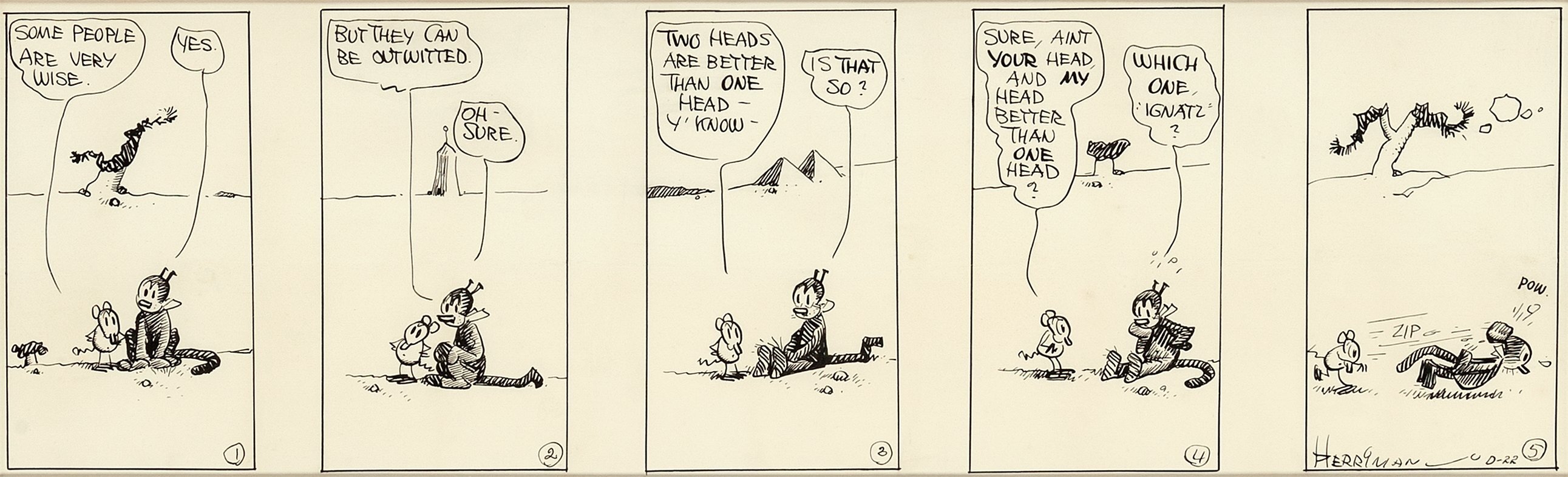 KRAZY KAT 1919 par George Herriman - Planche originale