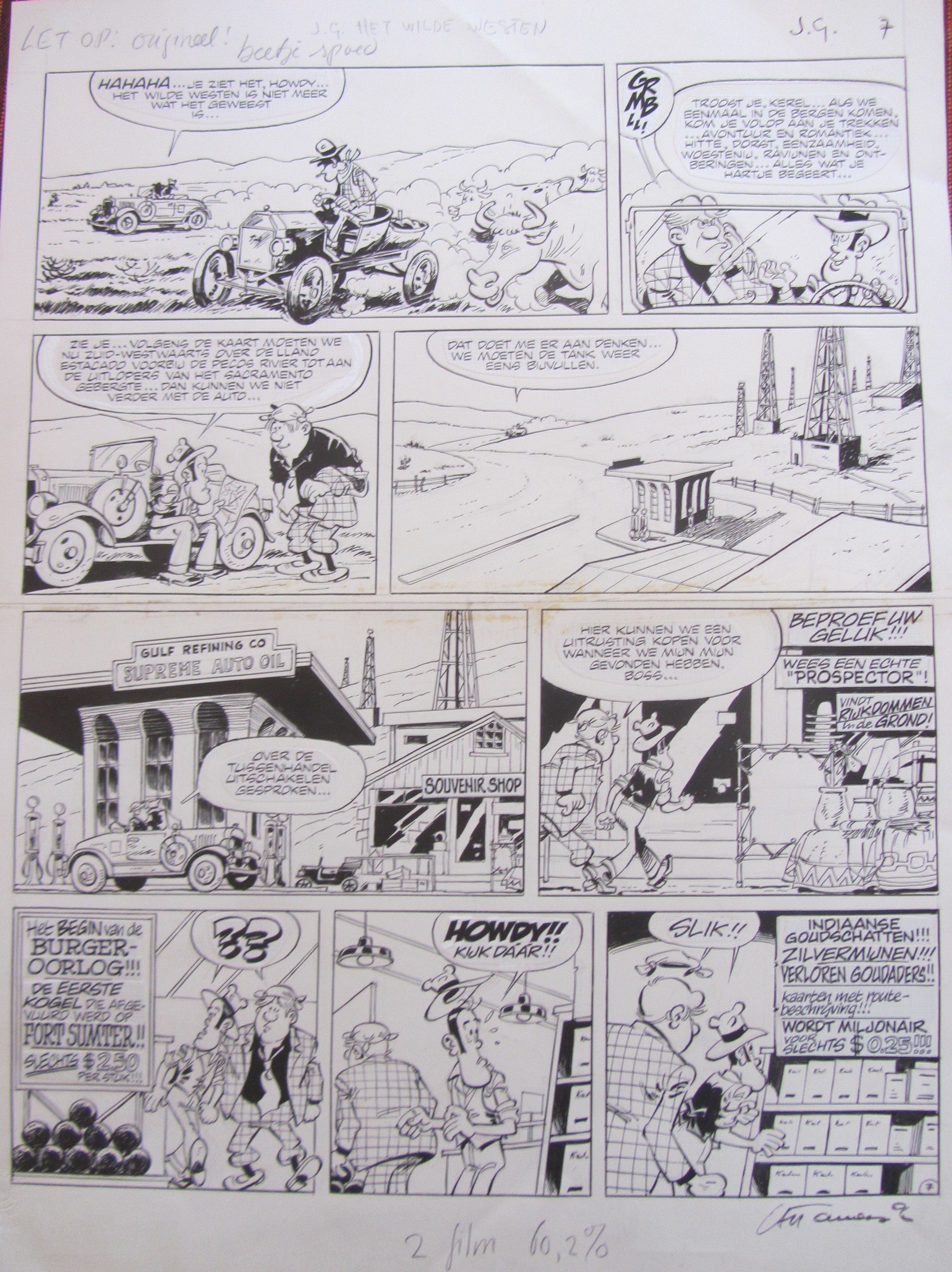 Dino Attanasio, Johnny GOODBYE dans le far west - Planche originale