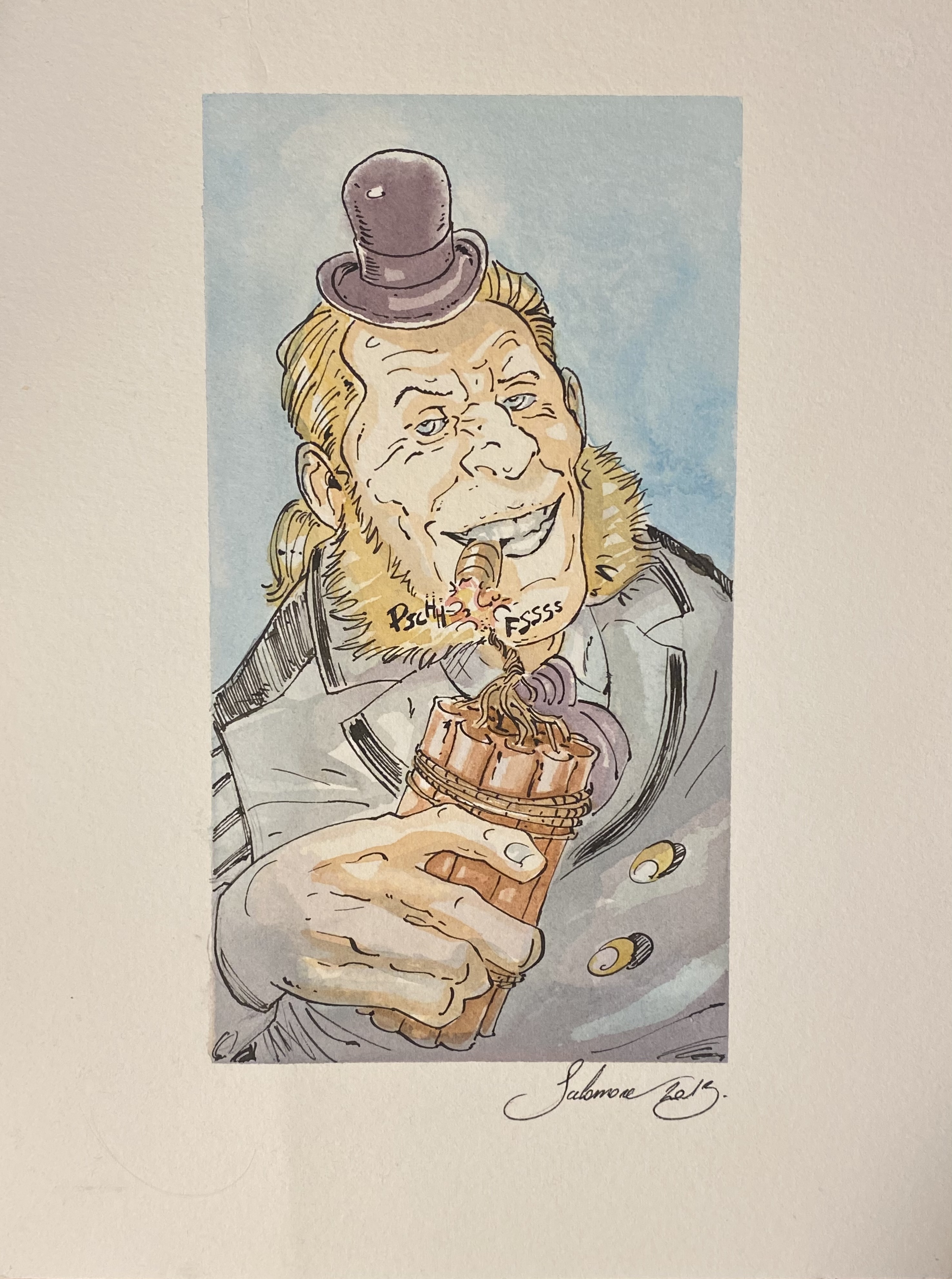 Paul Salomone, illustration originale, Knutt Hoggaard, "L'Homme qui n ...