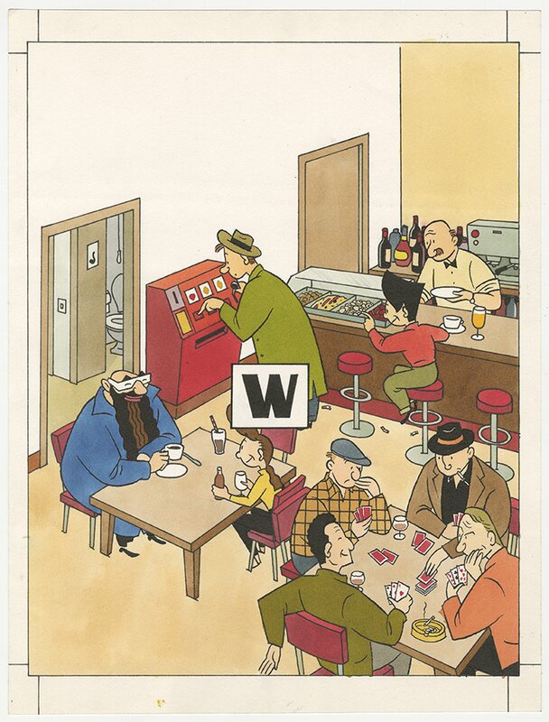 Max, El abecedario de Turpin - W - Illustration originale