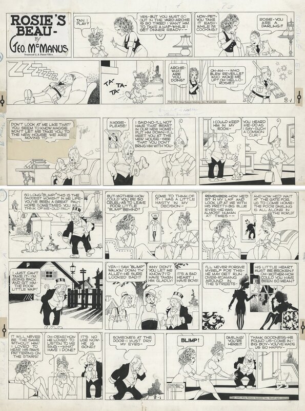 Rosie's BEAU par George McManus - Planche originale