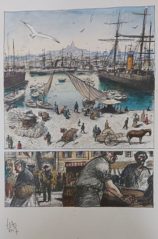 Benjamin Flao, "La ligne de Fuite" - Marseille - Planche originale