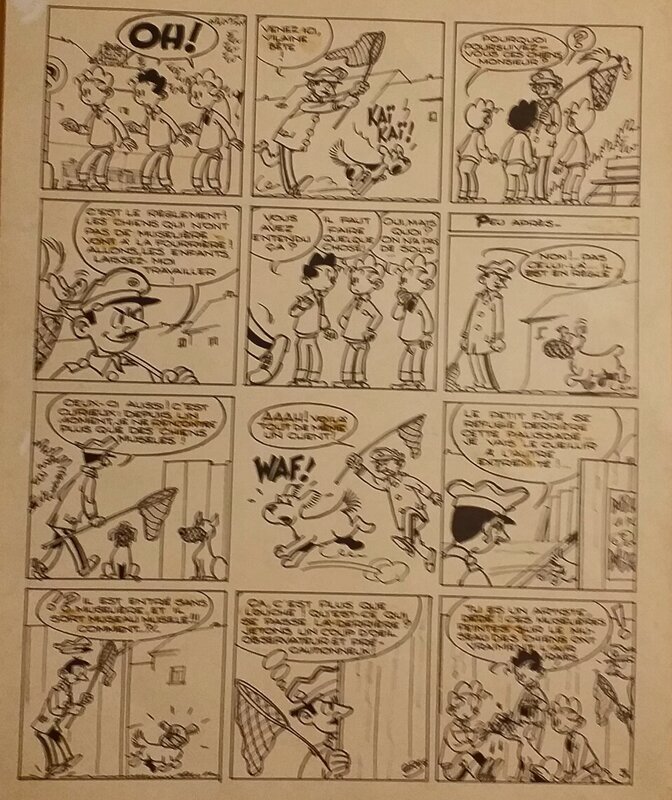 En vente - Greg - Fleurette - 3ème gag de 1957 - Le règlement - Planche ...