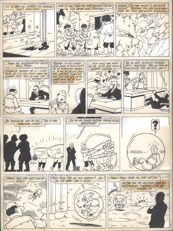 En vente - De Moor - Johan et Stephan @ L'Espion Jaune Oncle Zigomar - Planche originale