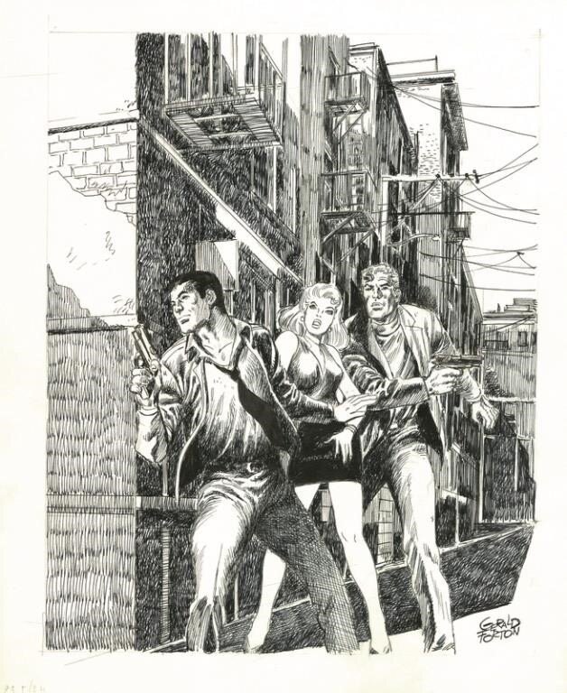 Bob Morane par Gérald Forton - Illustration originale